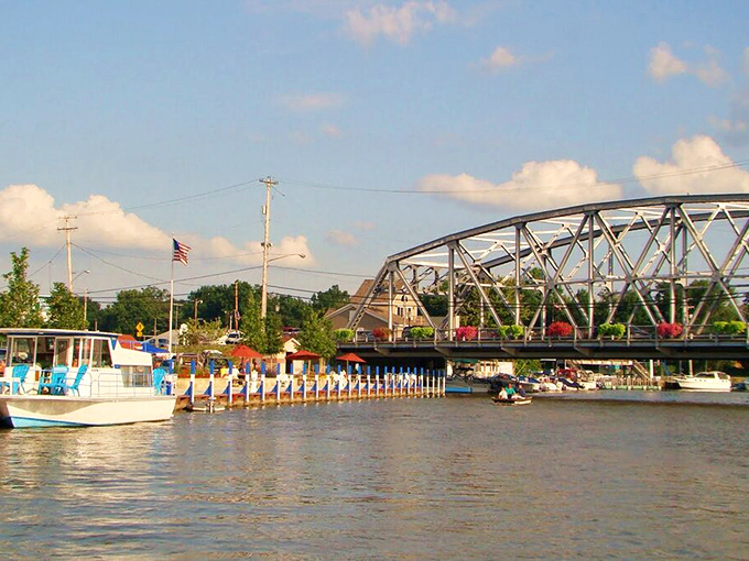 Vermilion's iconic bridge spans the river like a steel sentinel, welcoming boaters to a harbor that feels more Maine than Midwest.