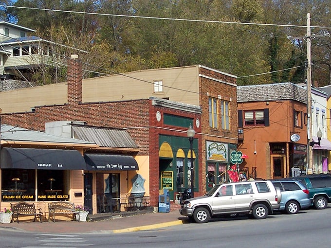 Parkville's Main Street feels like stepping into a Norman Rockwell painting where the gelato is cold but the welcome is warm.