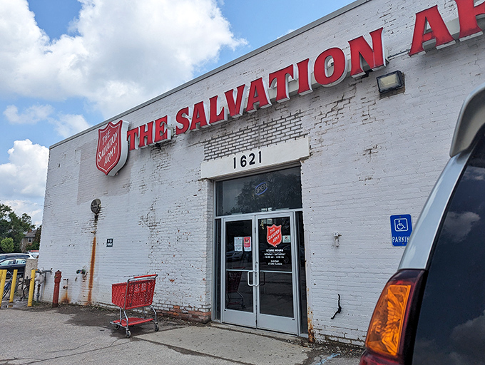 The unassuming white brick exterior hides a treasure trove within, like finding out your quiet neighbor is secretly a rock star.