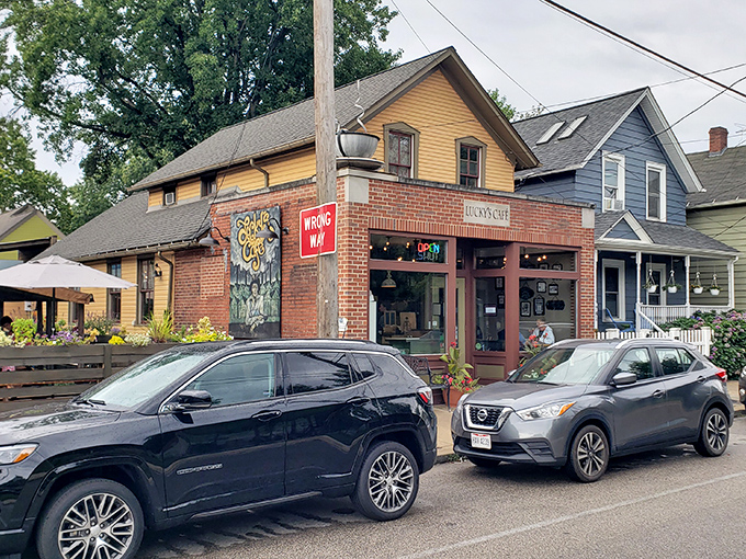 The unassuming yellow brick exterior of Lucky's Caf&eacute; in Cleveland's Tremont neighborhood hides culinary treasures that locals line up for every weekend.