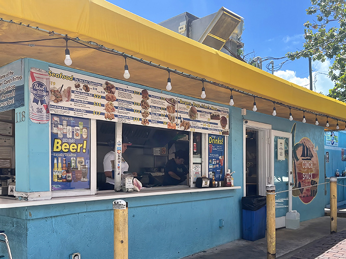 This little blue beacon of culinary delight stands out against the Key West sky like a delicious mirage that actually delivers on its promises.