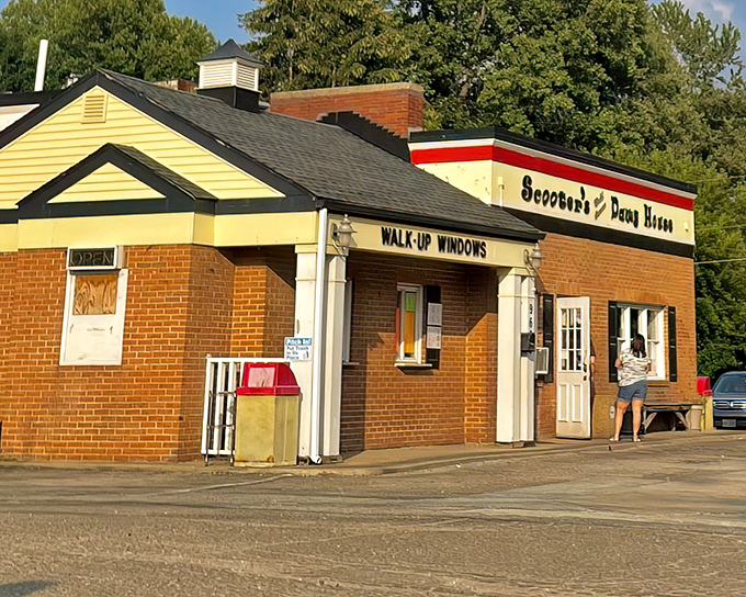 The unassuming brick exterior of Scooter's hides a hot dog paradise within. Like finding a diamond in a strip mall setting.