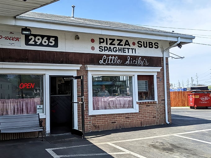 The unassuming brick fa&ccedil;ade of Little Sicily's might not stop traffic, but locals know this modest storefront houses pizza treasures worth slamming on the brakes for.
