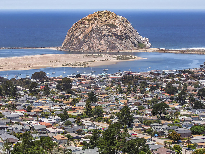 That magnificent volcanic sentinel has been watching over this peaceful bay for 23 million years.