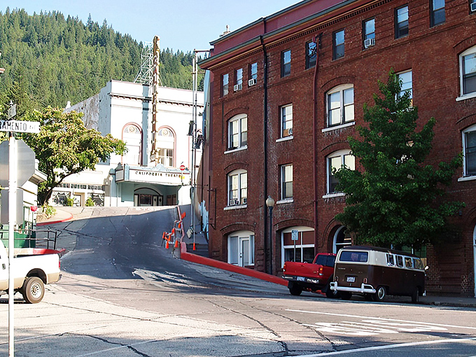 Downtown Dunsmuir looks like a movie set where time decided to take a vacation. The California Theatre marquee stands sentinel over streets framed by mountain vistas.