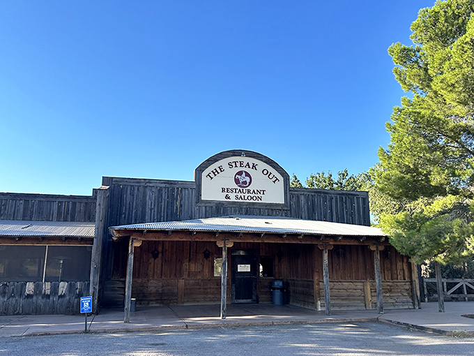 The Western movie set of your dreams isn't in Hollywood&mdash;it's in Sonoita, where The Steak Out's weathered wooden facade promises authentic cowboy cuisine.