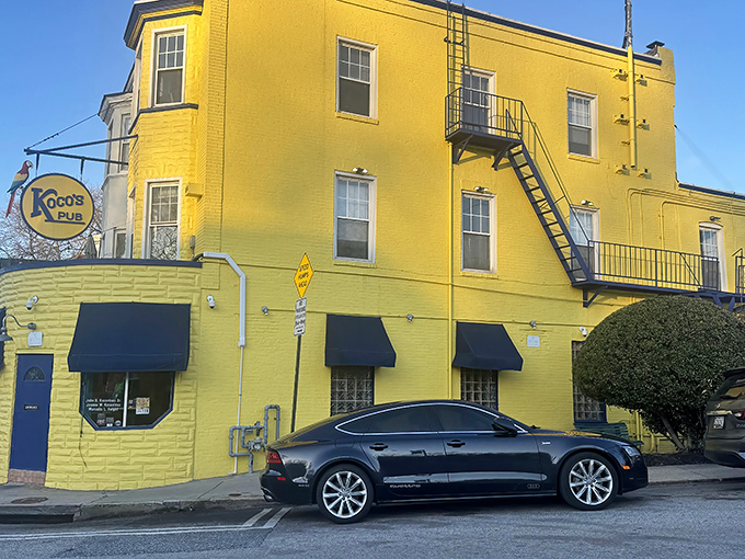 The sunshine-yellow exterior of Koco's Pub stands out like a beacon of culinary promise in Baltimore's Lauraville neighborhood. No fancy frills needed when what's inside is this good.