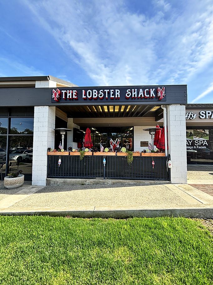 The bright red lobster signs flanking The Lobster Shack's entrance aren't just decoration&mdash;they're beacons calling seafood lovers to this unassuming strip mall treasure in Laguna Niguel.