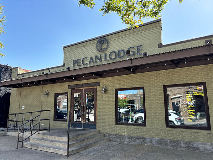 The unassuming brick exterior of Pecan Lodge hides culinary treasures that have barbecue pilgrims lining up before the doors even open.
