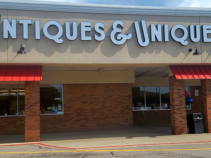 The storefront beckons with its bold signage and cherry-red awnings&mdash;like a time machine disguised as a strip mall tenant.