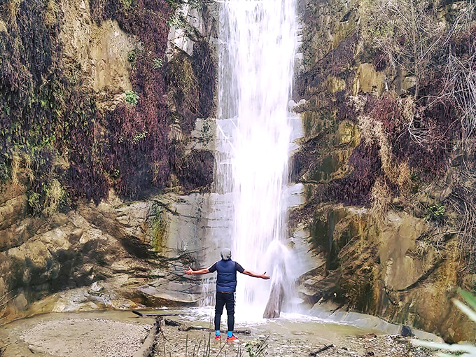 The main event! Trail Canyon Falls plunges 40 feet into a crystal-clear pool, nature's version of the perfect Hollywood entrance.