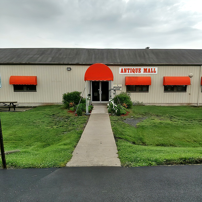 The unassuming exterior of Emmitsburg Antique Mall proves that treasure-hunting paradises don't need flashy facades to house decades of American memories.