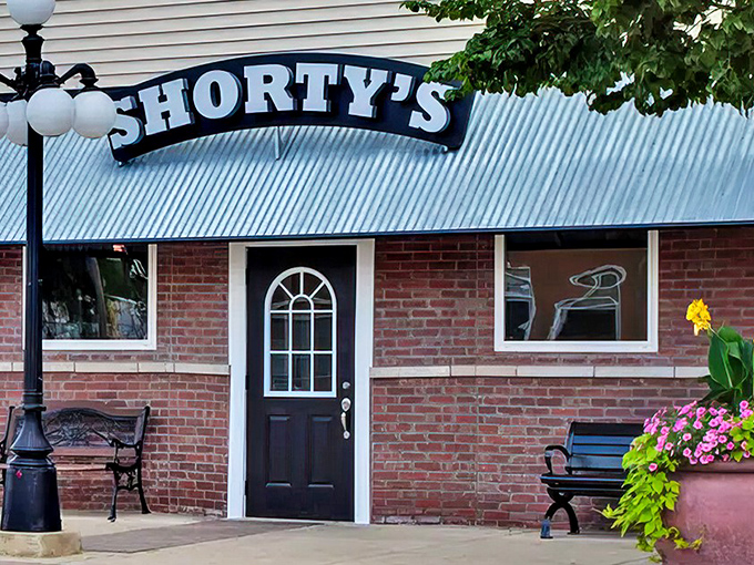 Shorty's welcoming brick fa&ccedil;ade with its iconic blue metal awning feels like a small-town secret you can't wait to share with friends.