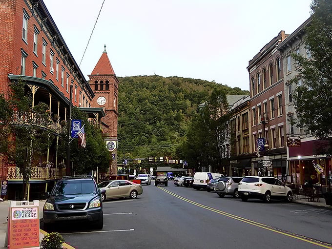 Downtown Jim Thorpe looks like a movie set where Hallmark meets history, with its brick facades, mountain backdrop, and streets just begging for an afternoon stroll.