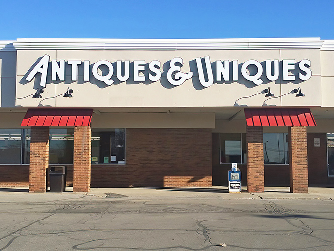 The storefront beckons with its bold signage and cherry-red awnings&mdash;like a time machine disguised as a strip mall tenant.