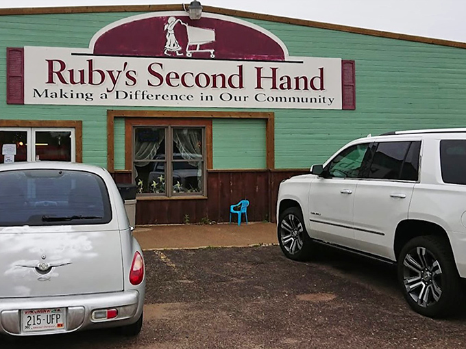 Ruby's Second Hand announces its mission right on the sign &ndash; making a difference in the community one treasure at a time.