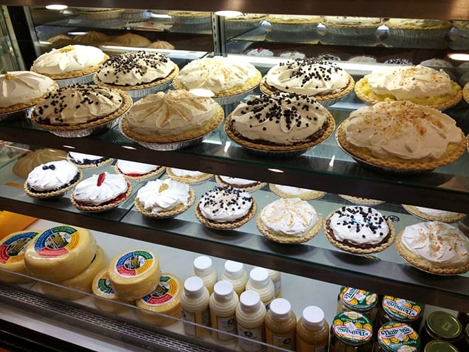 The pie case at Der Dutchman isn't just a display&mdash;it's a museum of meringue masterpieces that would make your grandmother simultaneously proud and jealous.