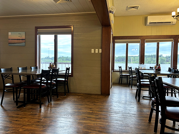 Where every table is the best seat in the house. The architects clearly understood that good food tastes even better with a water view.