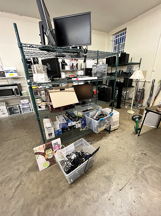 The electronics graveyard, where yesterday's cutting-edge technology finds new purpose. That monitor has seen things you wouldn't believe.