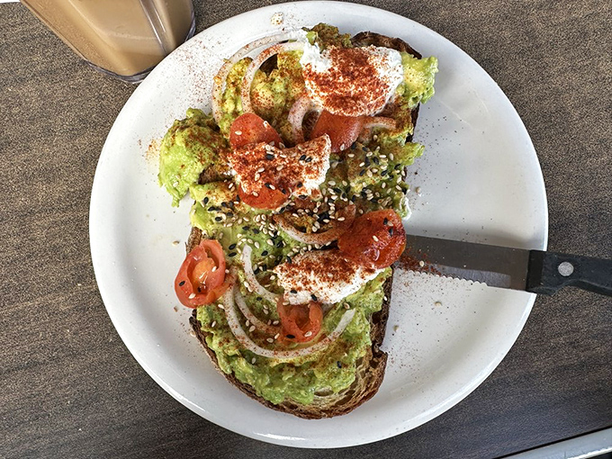 Avocado toast that's worth every penny of your down payment. This isn't just breakfast&mdash;it's edible California real estate.