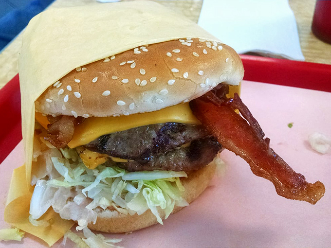 The bacon cheeseburger&mdash;where beef, pork, and dairy unite in a flavor alliance that would make world leaders jealous. Worth every napkin.