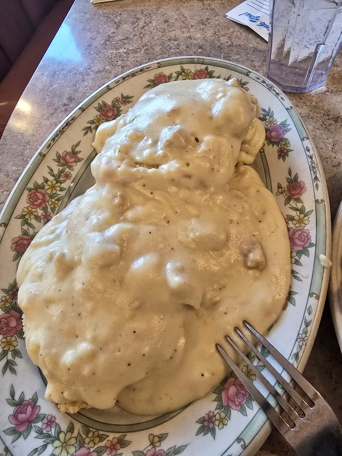 Biscuits smothered in country gravy&mdash;a dish so comforting it should come with a warning: "May induce spontaneous napping."