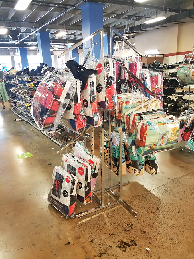 Wrapped in plastic like Laura Palmer, these packaged textiles await their second chance at warming someone's home and heart.