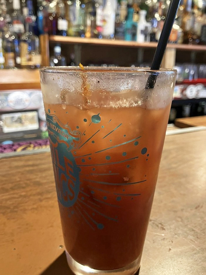 Their Bloody Mary doesn't whisper, it announces itself like a carnival barker. "Step right up for vegetables, vodka, and vacation in a glass!"