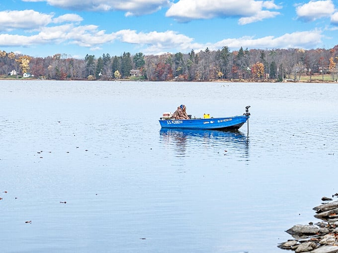 Fishing on these peaceful waters isn't just a hobby—it's practically a retirement plan with better views than your 401(k) statement.