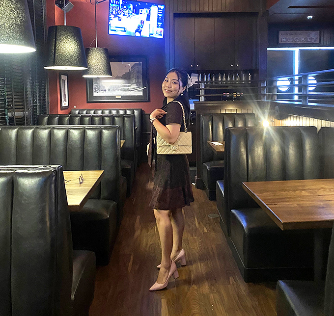 Leather booths that invite you to settle in and stay awhile &ndash; the kind of seating that turns "just grabbing a quick bite" into a three-hour catch-up session.