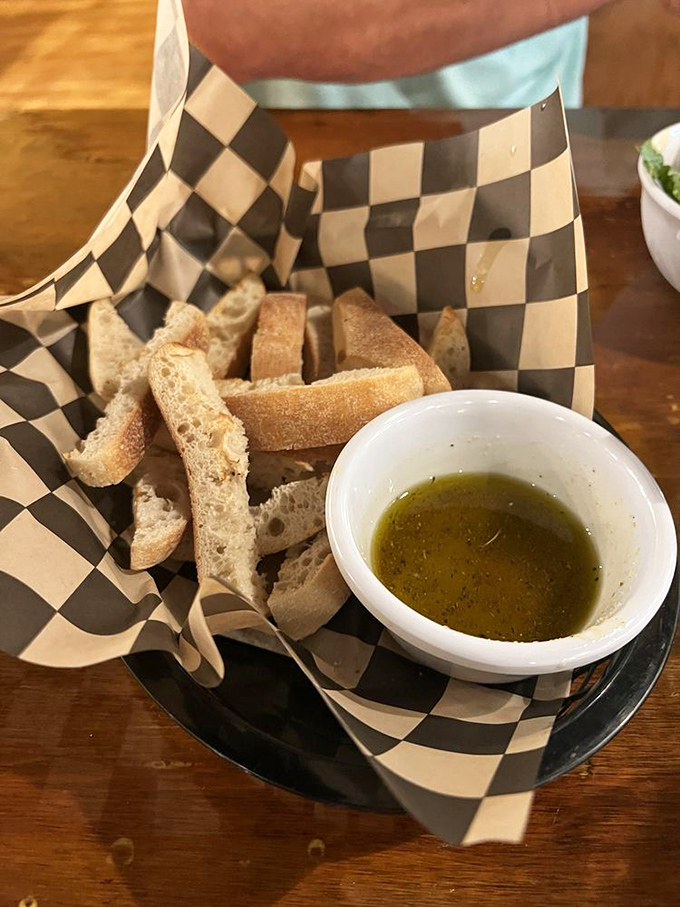Bread and olive oil&mdash;civilization's greatest achievement. This basket of carb-loaded joy is the Mediterranean equivalent of "hello, beautiful."