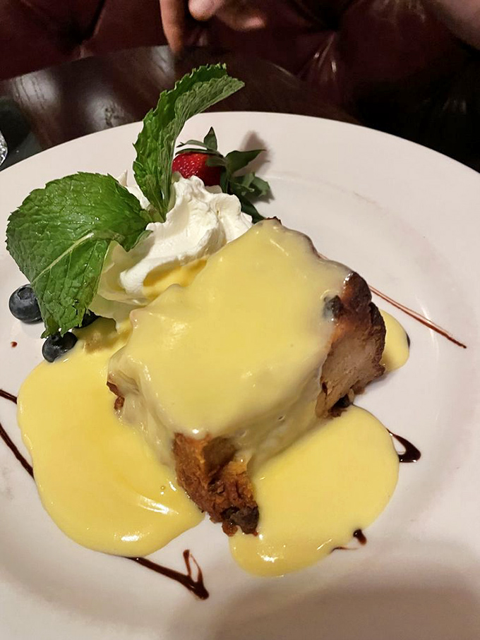 Bread pudding that transforms humble ingredients into dessert magic worthy of standing ovations and second helpings.