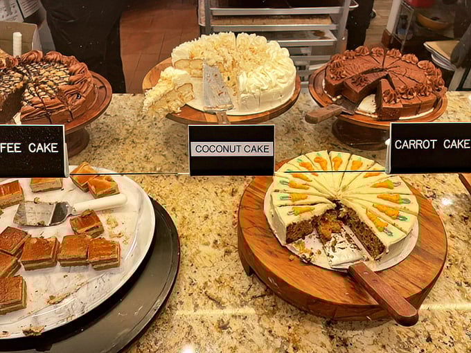 The cake section is where diets go to die happy &ndash; coconut, carrot, and coffee cakes standing proud like contestants in a delicious beauty pageant.