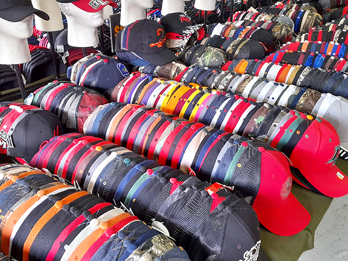Hat collectors, behold your nirvana! Rows of caps in every color imaginable&mdash;because Arizona sun demands stylish protection.