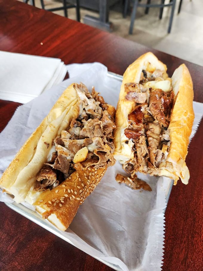 Two cheesesteaks side by side &ndash; like a buddy comedy where both stars get equal billing and the audience wins.