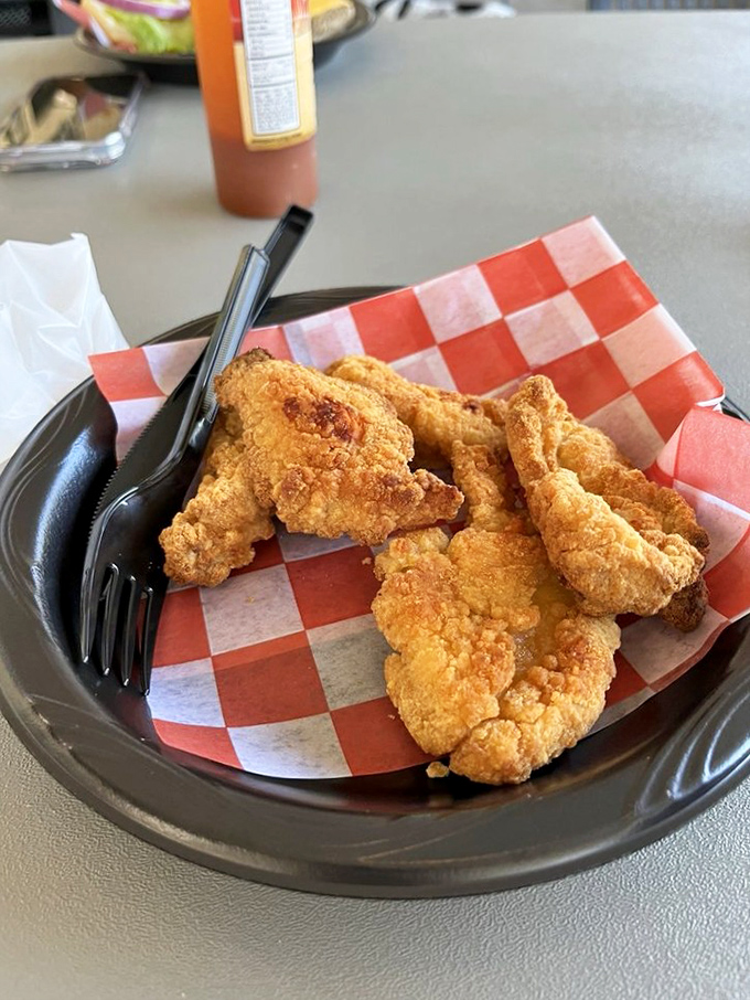 Even the chicken tenders achieve golden-brown perfection &ndash; proof that this kitchen respects everything it touches, not just creatures from the sea.