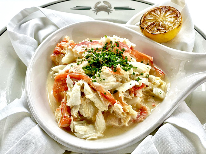 This crab meat nestled in its shell isn't just dinner&mdash;it's architectural genius with enough sweetness to make dessert jealous.