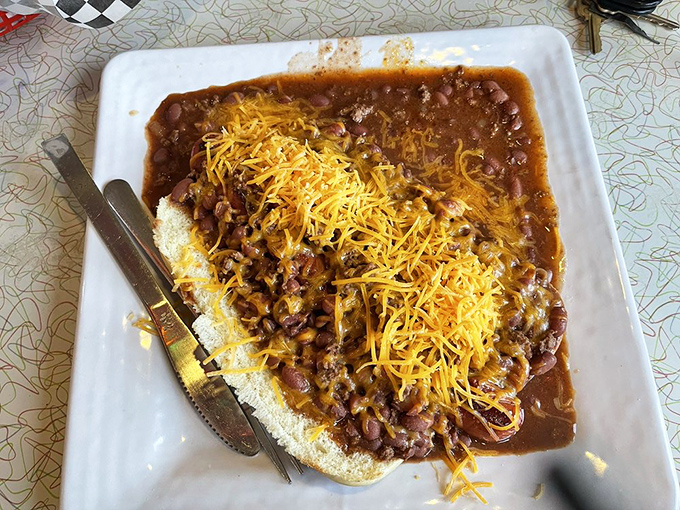 A chili cheese dog that requires strategy to eat and napkins by the dozen. Worth every messy, delicious bite.