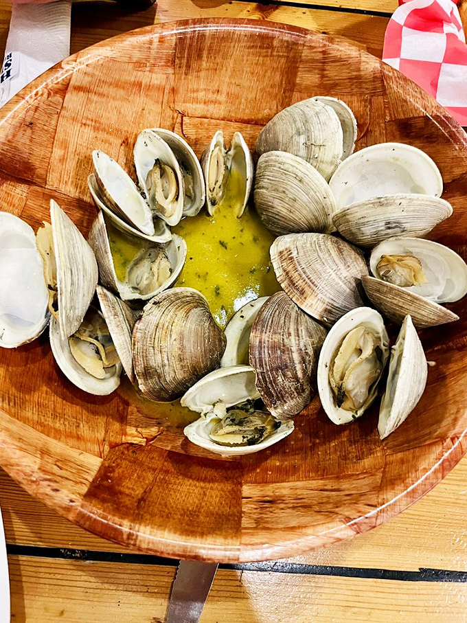 These steamed clams swimming in garlicky butter are like a little seafood hot tub party that you're invited to crash with bread.
