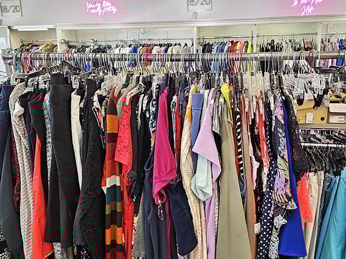 Each hanger holds a story and a steal &ndash; like a library where you can check out style and take it home permanently.