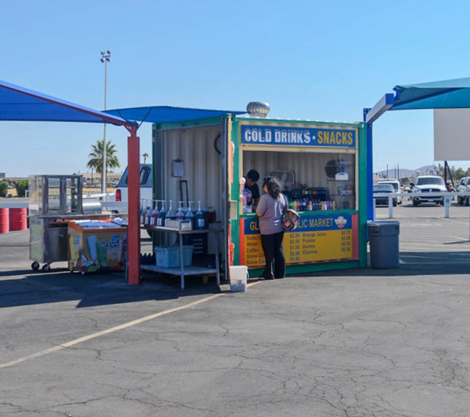 The desert oasis every shopper needs&mdash;cold drinks and snacks fueling the next round of bargain hunting adventures.