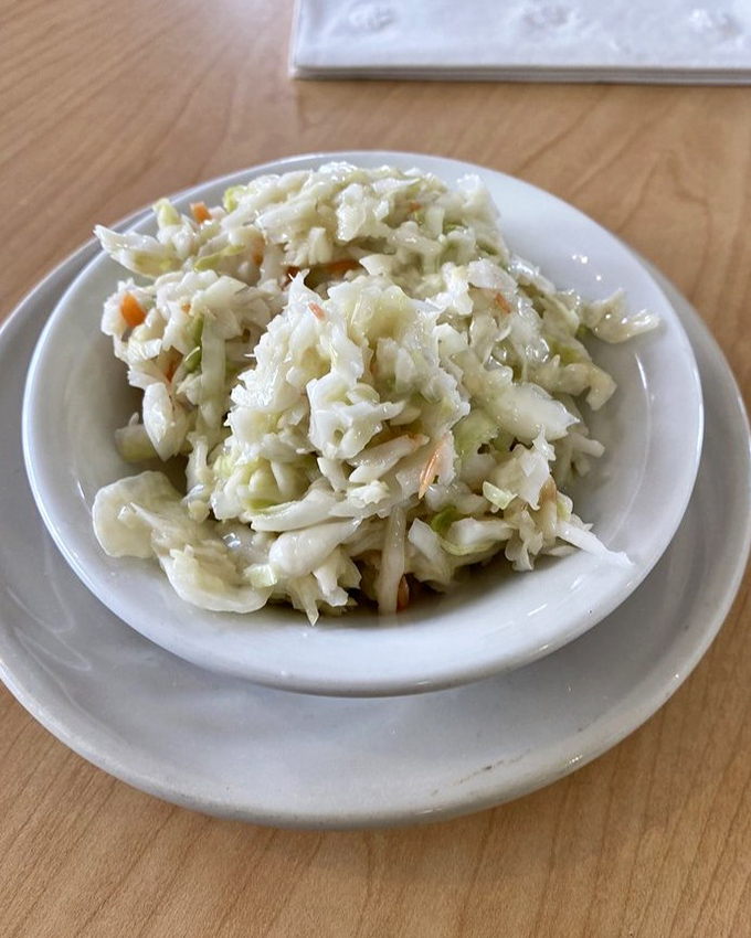 Cole slaw that your grandmother would approve of &ndash; fresh, crisp, and mercifully free from the curse of too much mayonnaise.