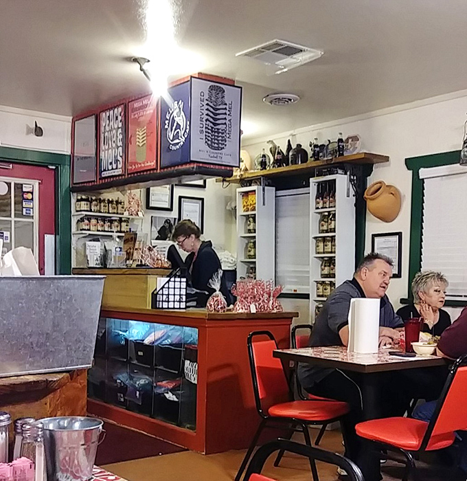 The heart of any country cafe is its counter area, where desserts tempt from glass cases and local gossip flows as freely as the coffee.