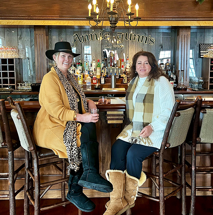 The bar at Annie Gunn's: where strangers become friends and friends become family, all bonded by exceptional drinks and shared food stories.