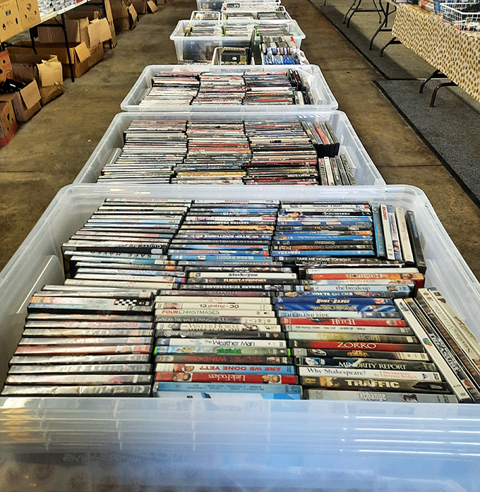 DVD treasure troves where "Zorro" sits beside "Minority Report"&mdash;physical media paradise for film buffs who know streaming just isn't the same.