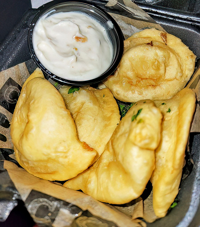 Pierogies get the deep-fried treatment, emerging golden and glorious&mdash;Eastern European comfort food with an American State Fair makeover.