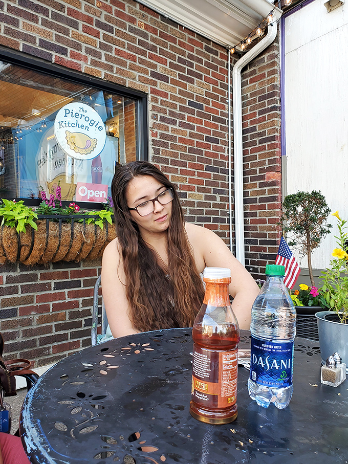 Outdoor seating lets you savor your pierogi while watching the neighborhood bustle by at perfect pace.