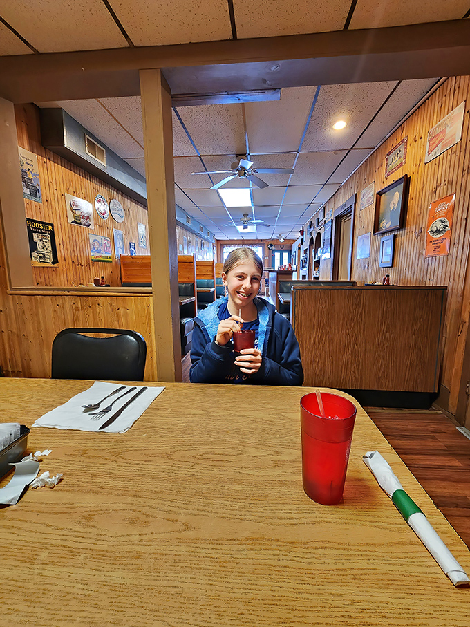 The dining room feels like someone's well-loved living room, if that living room happened to serve incredible homestyle cooking all day long.