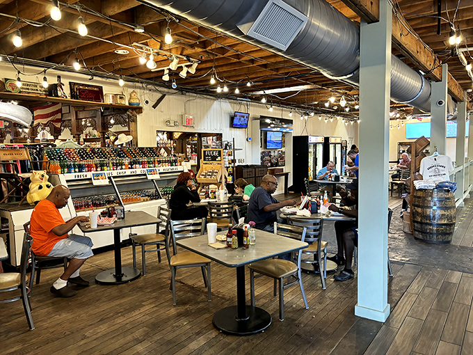 Casual diners enjoy meals where shopping meets eating – the quintessential country store experience that feeds both stomach and nostalgia.