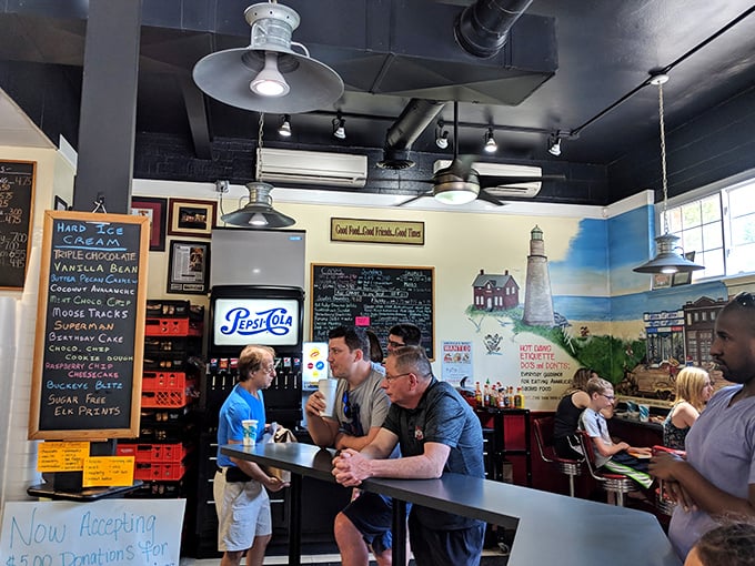 Where strangers become friends over shared food experiences, proving that the best social network has always been the neighborhood eatery.